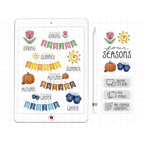 Four Seasons Digital Planner Stickers Goodnotes Stickers - Etsy