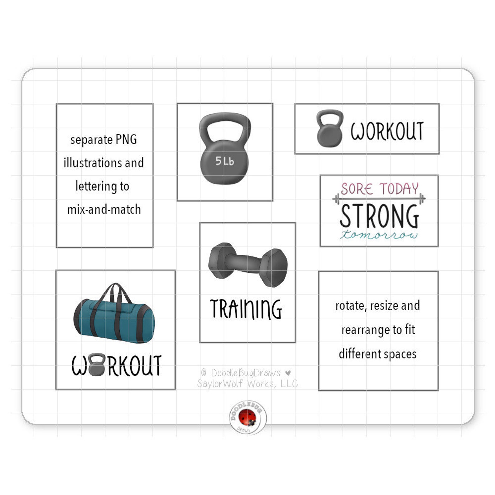 Fitness Digital Planner Stickers Goodnotes Stickers Workout - Etsy