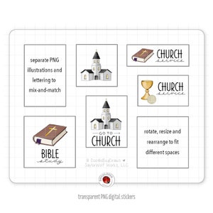 Church Digital Planner Stickers - Christian Calendar Icons (goodnotes ...