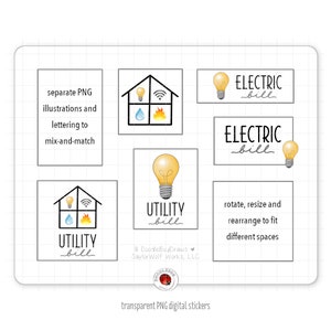 Bill Reminders Digital Planner Stickers - Payment Scheduling Calendar ...