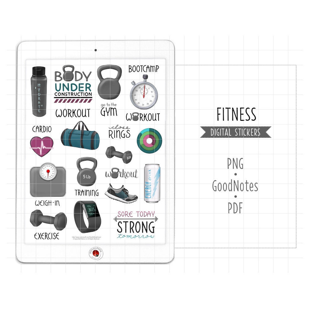 Fitness Digital Planner Stickers Goodnotes Stickers - Etsy