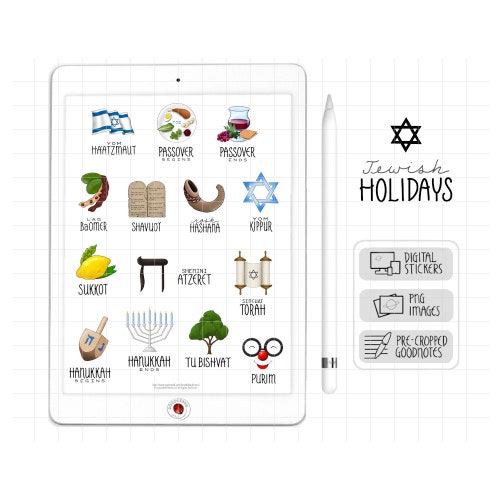 Hebrew Planner Stickers Jewish Holidays Calendar Stickers - Etsy