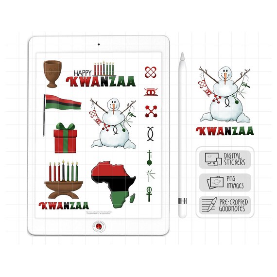 Kwanzaa Digital Planner Stickers Goodnotes Stickers December | Etsy