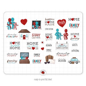 Family Time Digital Planner Stickers - Home, Vacation & Staycation ...