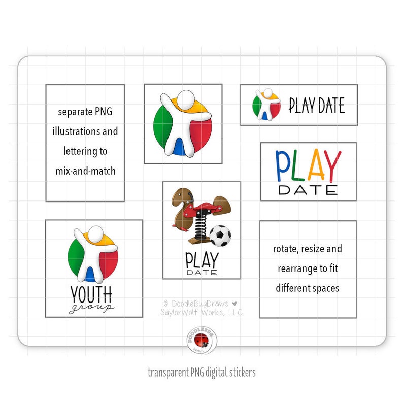Kid's Activities Digital Planner Stickers - Recreation Calendar Icons ...