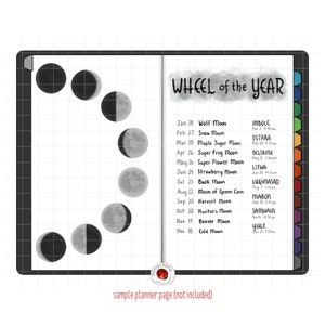 Moon Phases Digital Planner Stickers, Goodnotes Stickers, Full Moon Pre ...