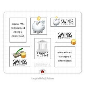 Money Digital Planner Stickers - Pay Day, Bills & Budgeting Icons ...