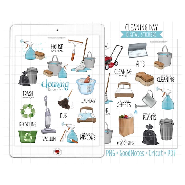 Cleaning Planner Stickers - Etsy