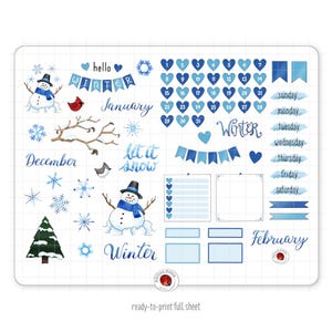 Winter Digital Planner Stickers, December Monthly Kit, Goodnotes ...