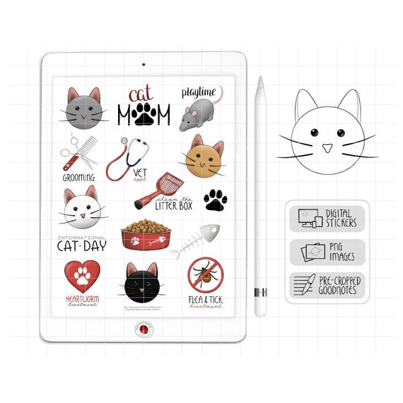 Cat Owner Digital Planner Stickers Goodnotes Stickers Pet | Etsy
