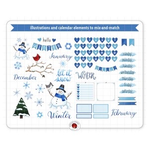 Winter Digital Planner Stickers, December Monthly Kit, Goodnotes ...