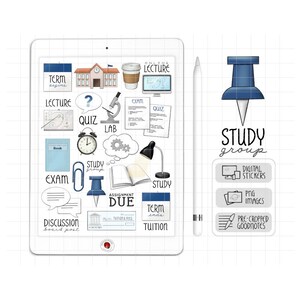 Student Digital Planner Stickers GoodNotes Stickers Studying | Etsy