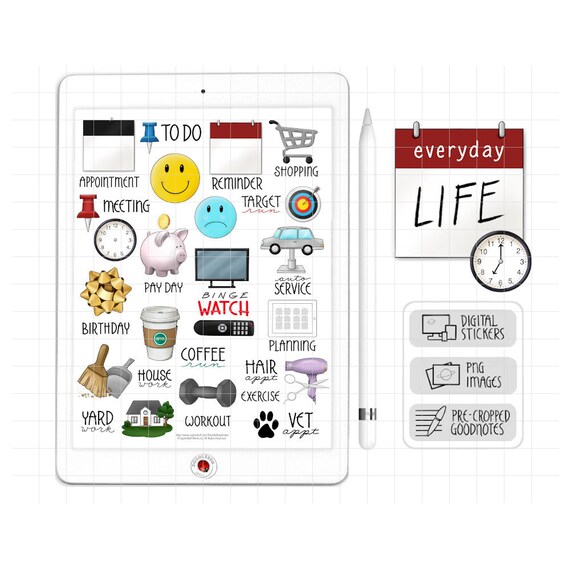 Everyday Life Digital Planner Stickers Goodnotes Stickers - Etsy