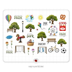 Park Day Digital Planner Stickers - Outdoor Recreation Icons (goodnotes ...