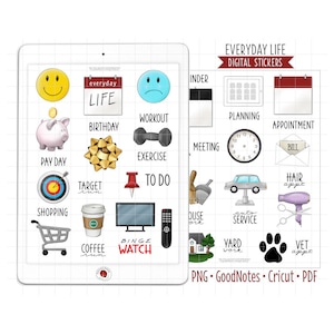 Everyday Life Digital Planner Stickers - Daily Reminder Icons ...