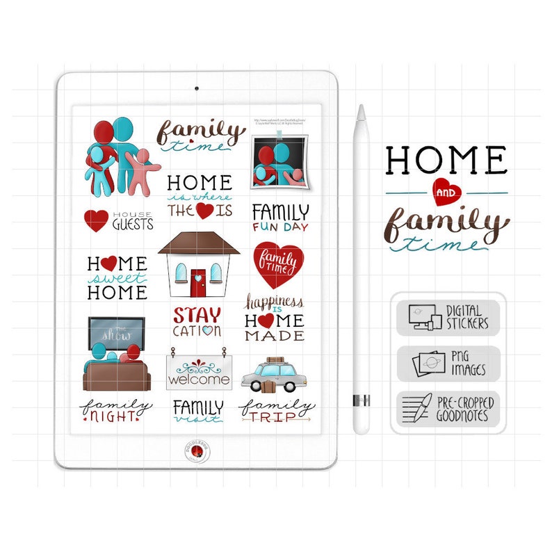 Family Time Digital Planner Stickers Goodnotes Stickers - Etsy
