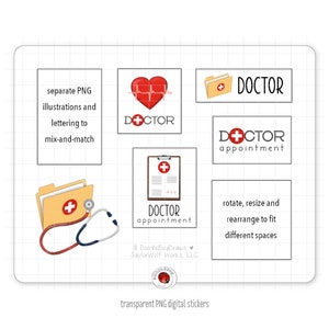 Doctor Appointment Digital Planner Stickers - Medical Reminder Icons ...