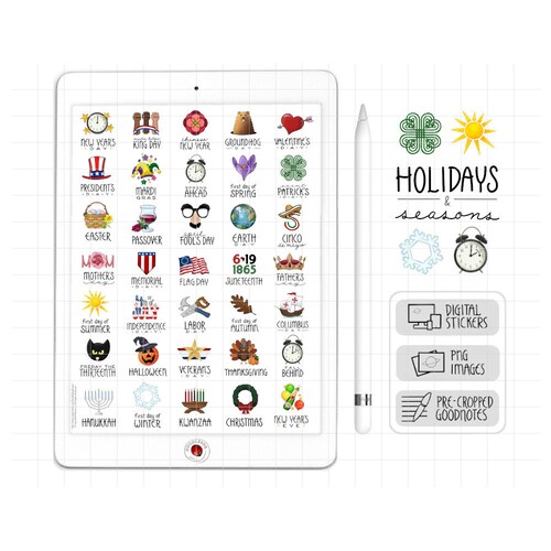 PLANNER WORDS Digital Stickers Basic Calendar Pre-cropped - Etsy