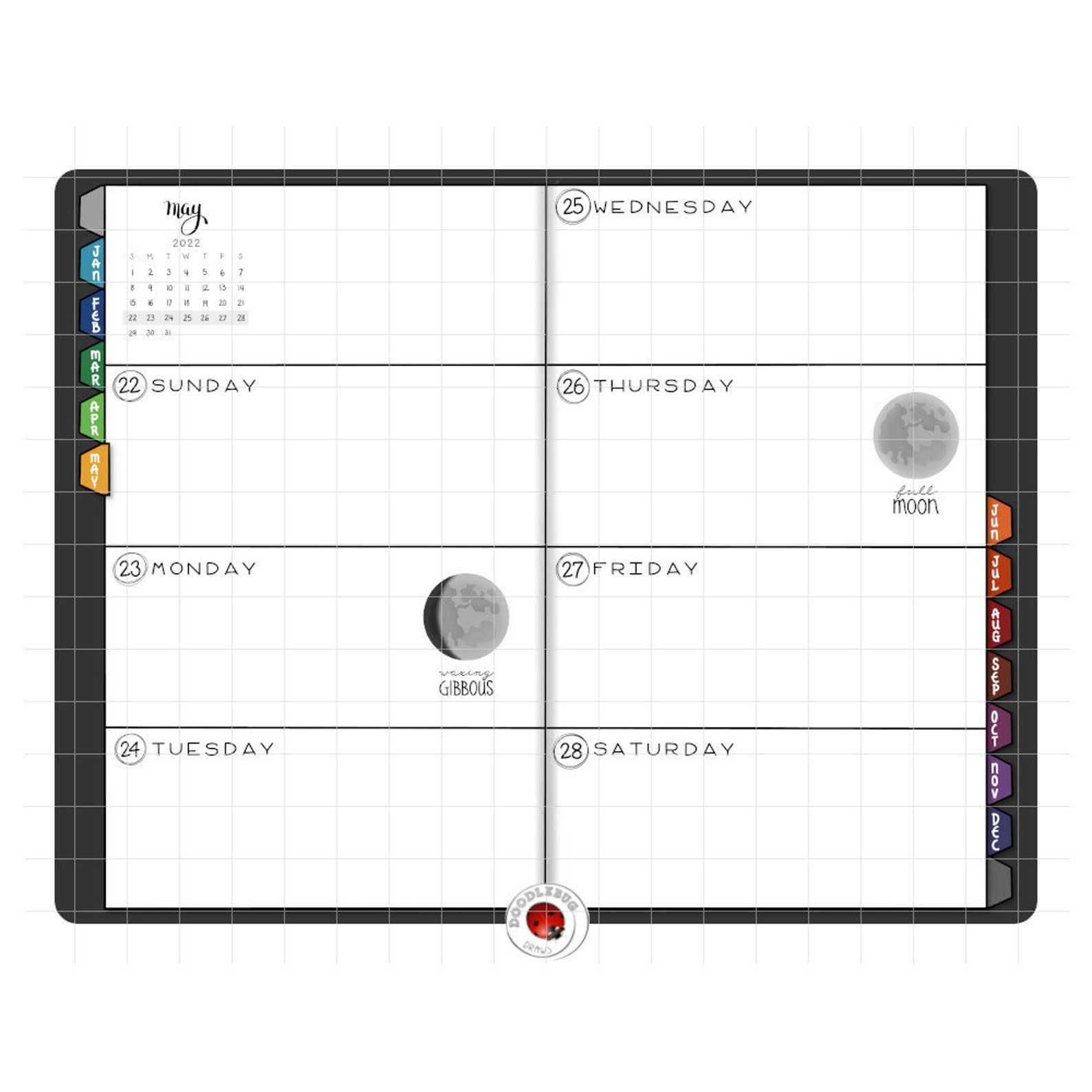 Moon Phases Digital Planner Stickers Goodnotes Stickers - Etsy