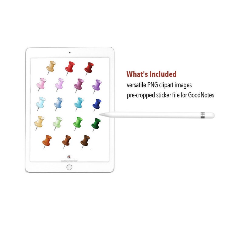 Push Pins Digital Planner Stickers GoodNotes Stickers PNG | Etsy