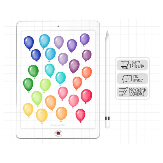 Balloons Digital Planner Stickers Goodnotes Stickers - Etsy