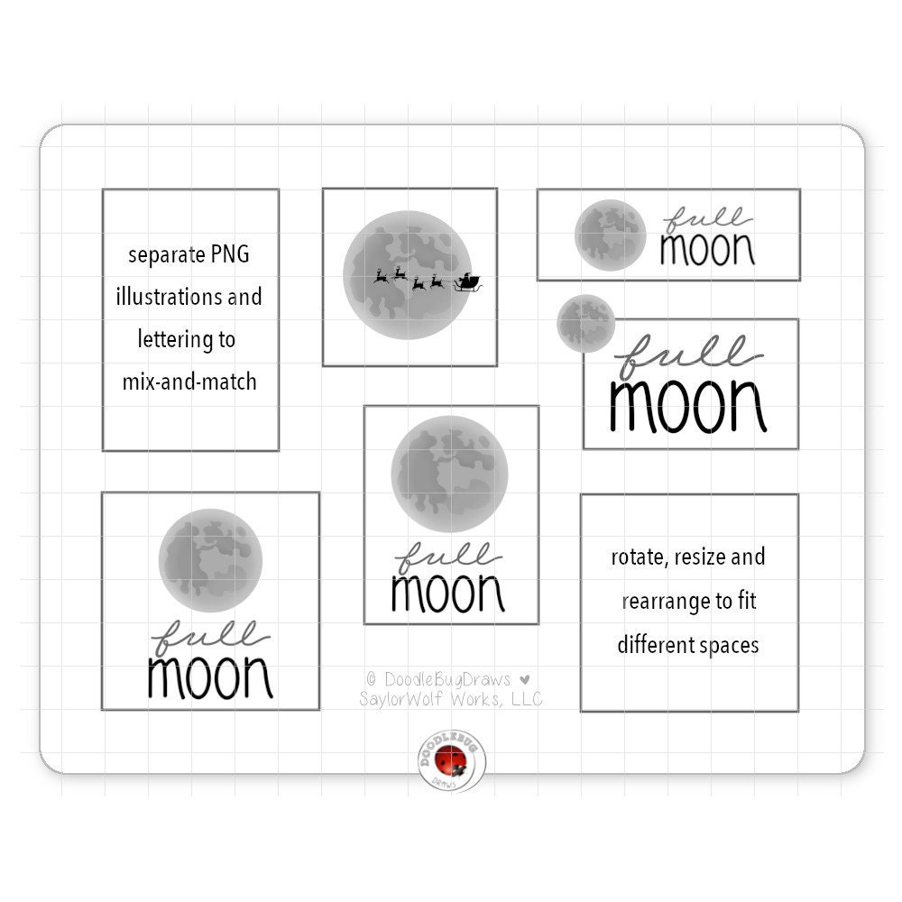 Moon Phases Digital Planner Stickers Goodnotes Stickers - Etsy