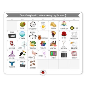 June Wacky Holidays Digital Planner Stickers - National Day Icons ...