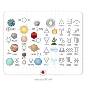 Astrology Planets and Glyphs Digital Planner Stickers, Goodnotes ...