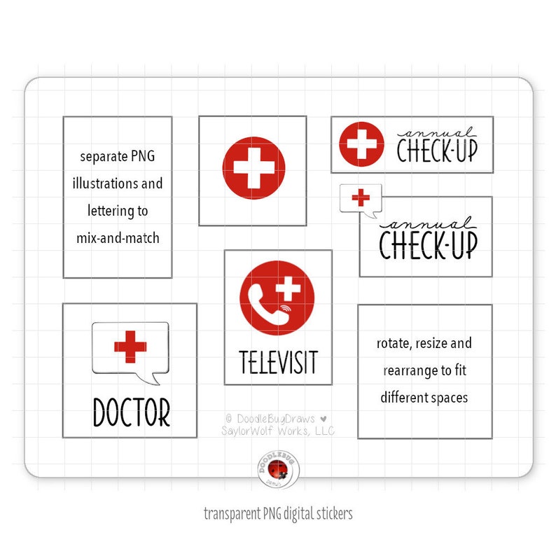 Health Appointments Digital Planner Stickers - Medical Calendar Icons ...