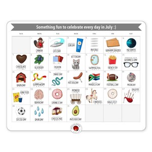 July Wacky Holidays Digital Planner Stickers - National Day Icons ...