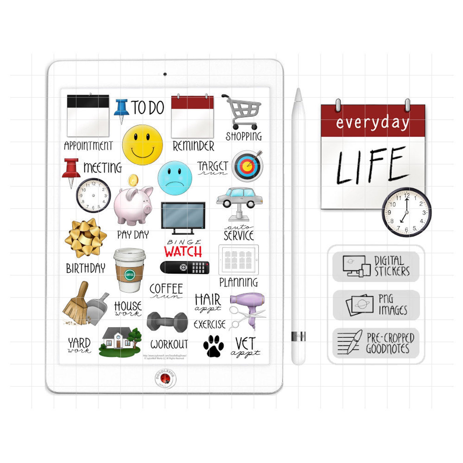 Everyday Life Digital Planner Stickers Goodnotes Stickers - Etsy