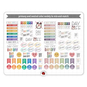 Day off Digital Planner Stickers, Goodnotes Stickers, Pre-cropped PNG ...