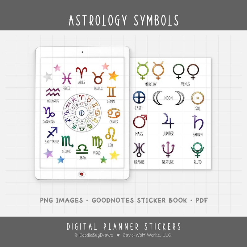 Planet Glyphs Symbols - Etsy