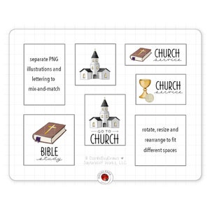 Church Digital Planner Stickers, Goodnotes Stickers, Pre-cropped PNG ...