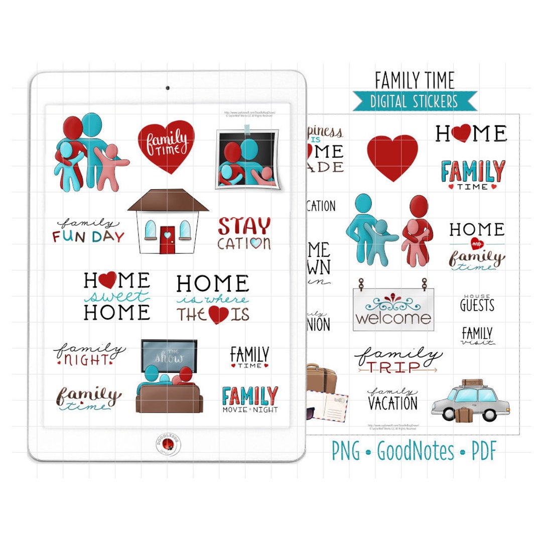Family Time Digital Planner Stickers Goodnotes Stickers - Etsy