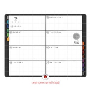 Moon Phases Digital Planner Stickers, Goodnotes Stickers, Full Moon Pre ...