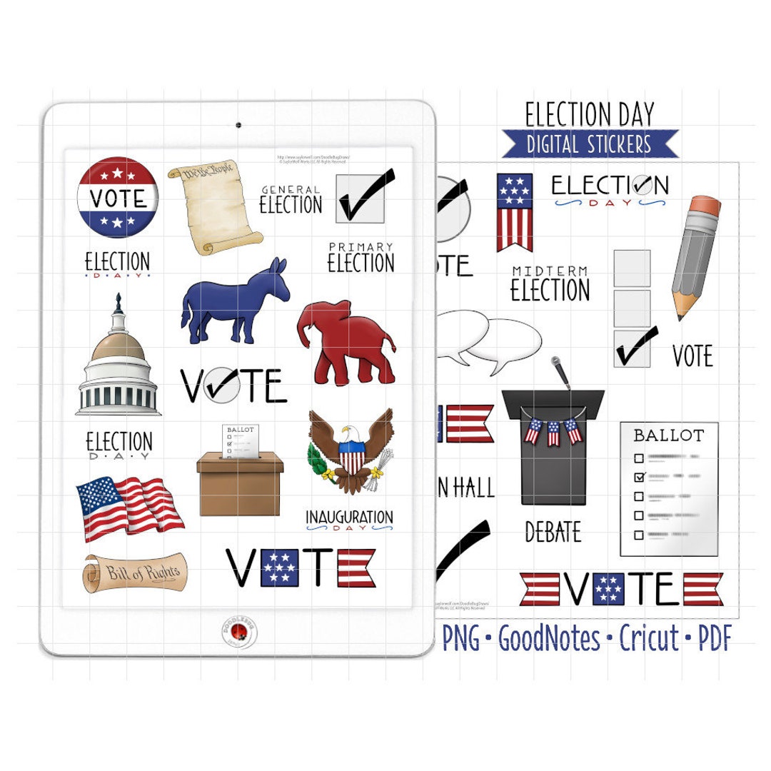 Election Day Digital Planner Stickers - Government & Voting Calendar ...
