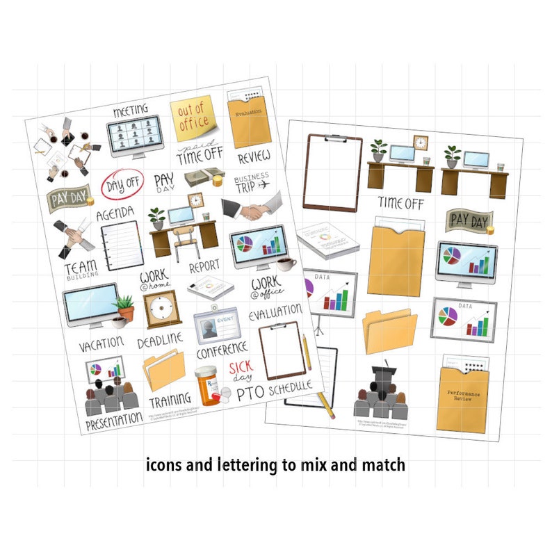 Office Work Digital Planner Stickers Goodnotes Stickers - Etsy