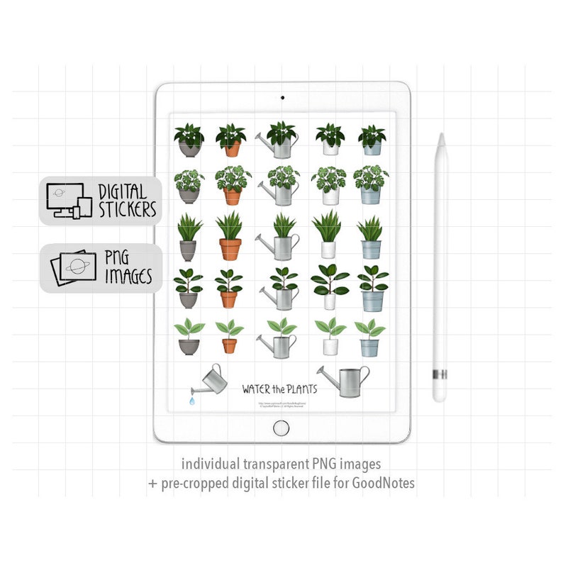 House Plants Digital Planner Stickers Potted Plants GoodNotes | Etsy