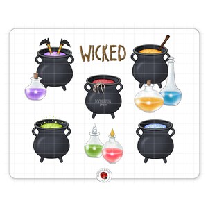 Halloween Witch Digital Planner Stickers, October Monthly Kit ...