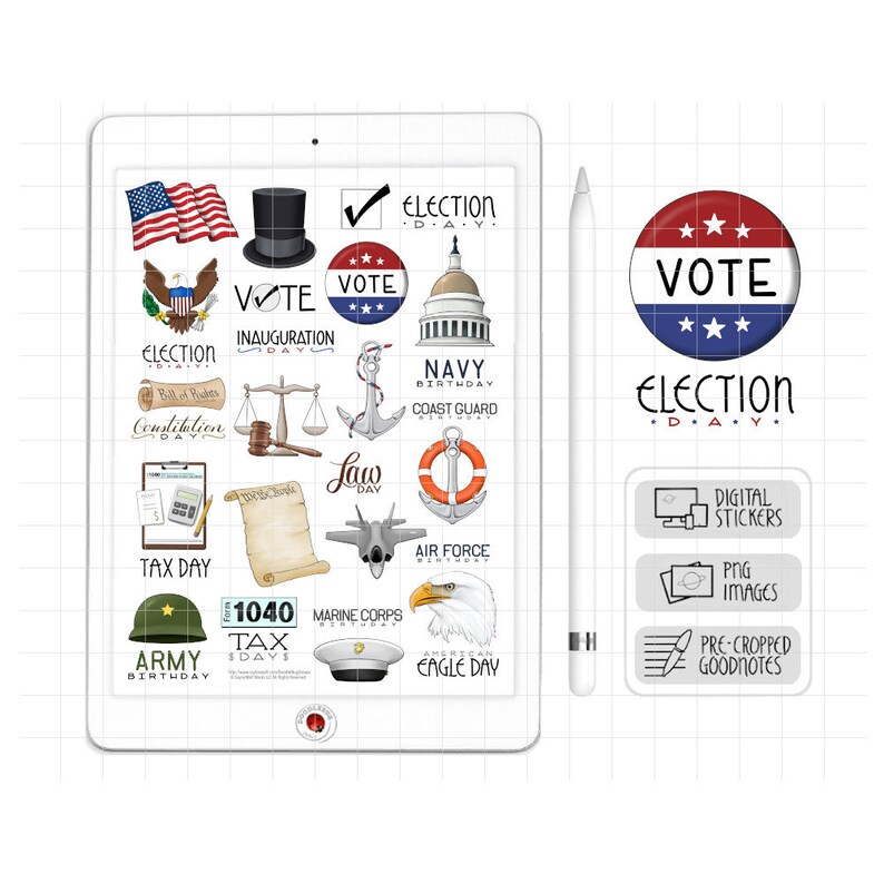 US Government Digital Planner Stickers Goodnotes Stickers | Etsy