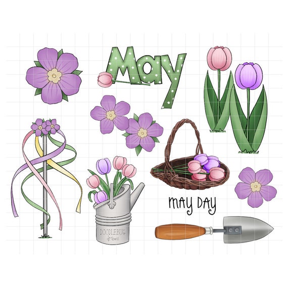May Flowers Digital Planner Stickers GoodNotes Stickers | Etsy