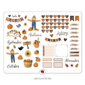 Autumn Digital Planner Stickers September Monthly Kit, Goodnotes ...