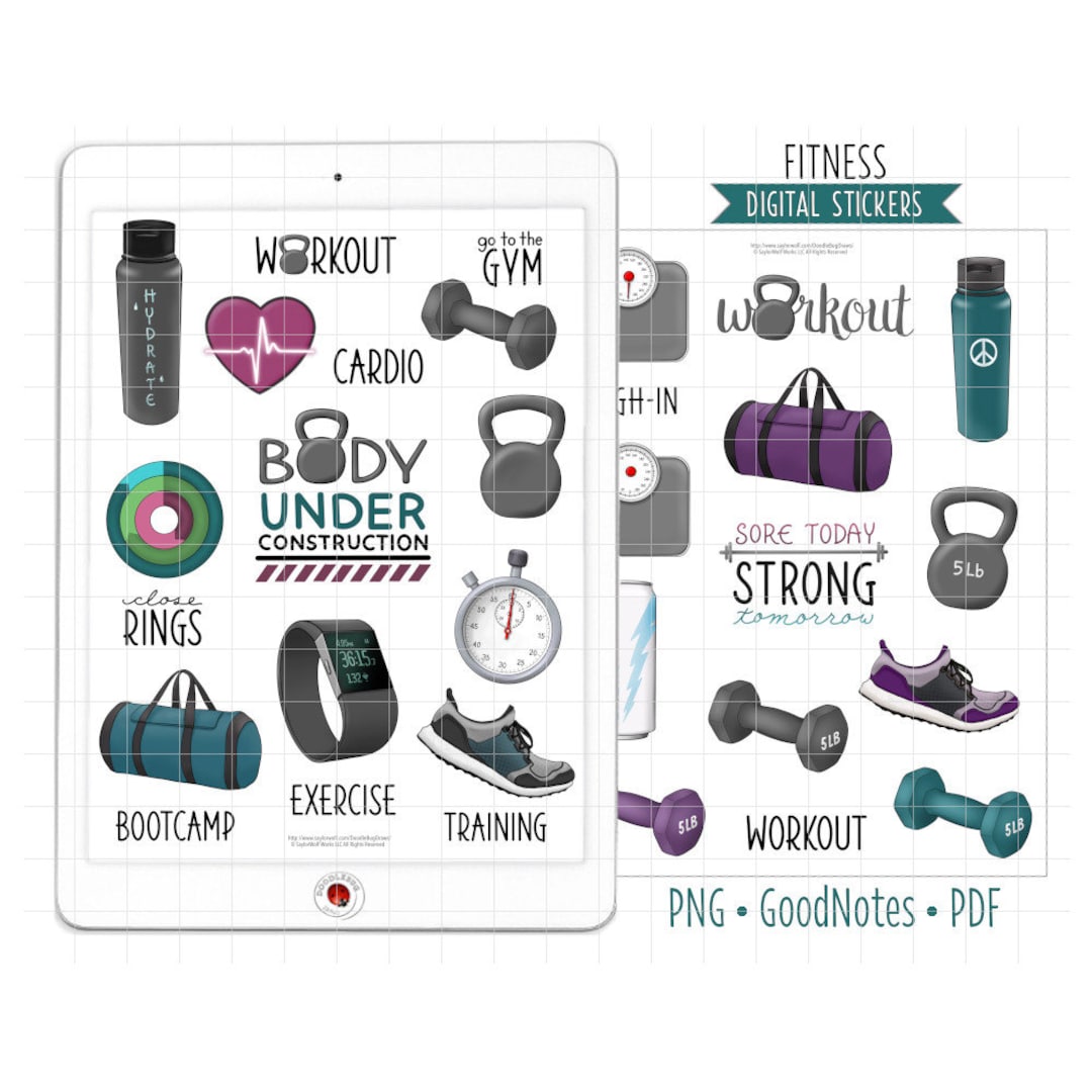 Fitness Digital Planner Stickers Goodnotes Stickers - Etsy