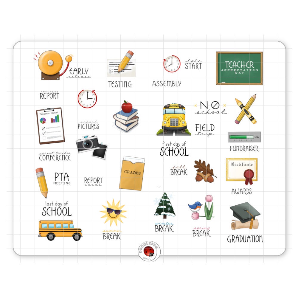 School Year Digital Planner Stickers Goodnotes Stickers - Etsy