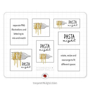 Meal Planning Digital Planner Stickers - Menu, Groceries, Food Icons ...