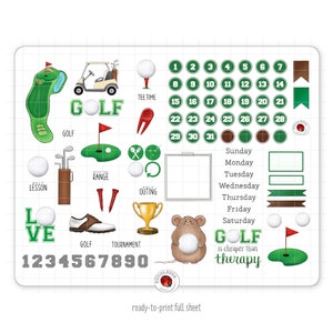 Golf Digital Planner Stickers - Sports Calendar Theme (goodnotes, PNG ...