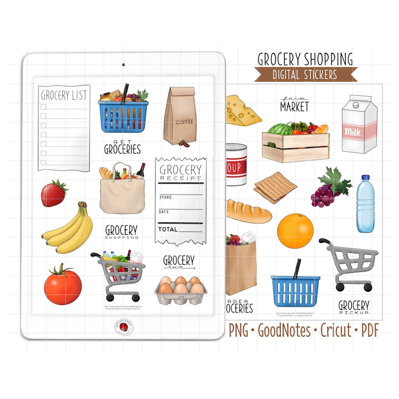 Grocery Stickers Set - Etsy
