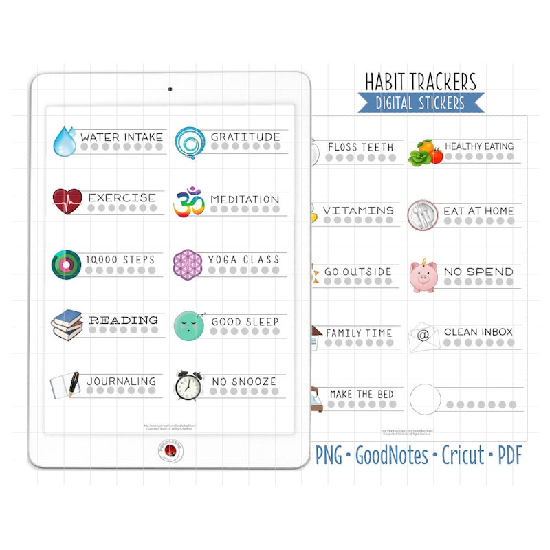Habit Tracker Stickers - Etsy