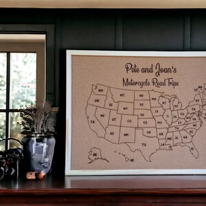 Laser Engraved USA Map Cork Board, Personalized Travel Map, US Map ...